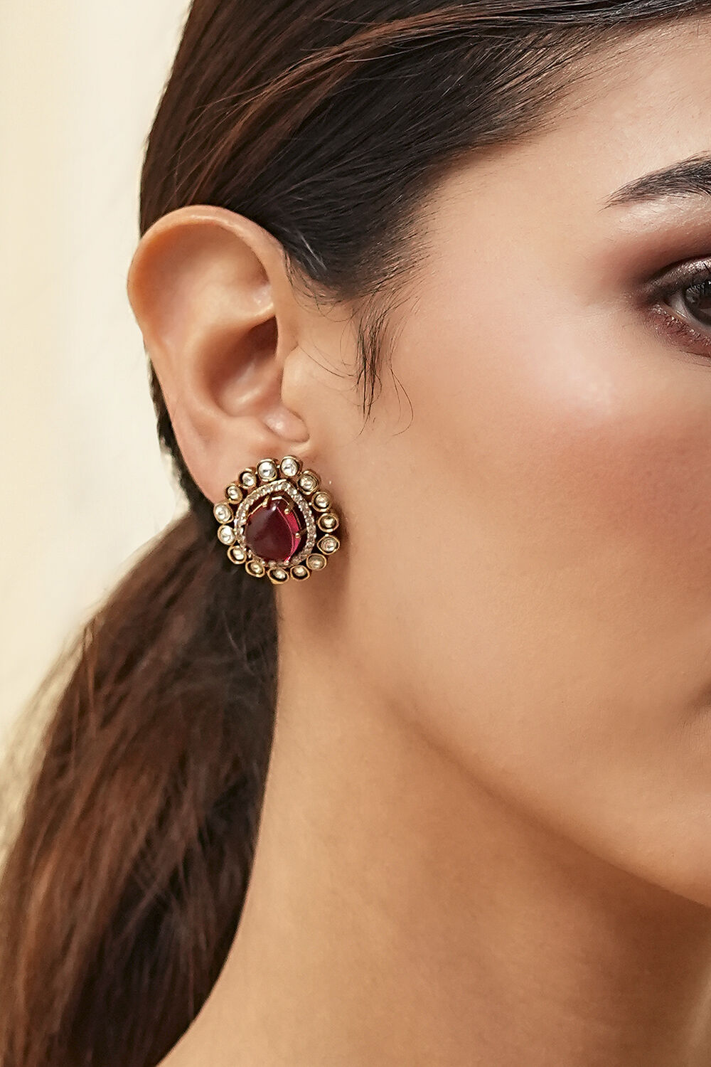 Buy Red Stone Earrings Online at Biba India